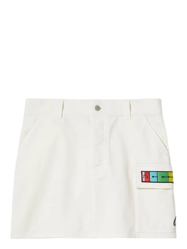 Gucci Mini Skirt With Patch Appliqu - Ivory