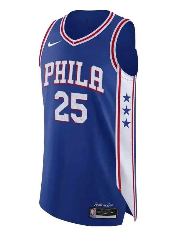 Nike X Nba Philadelphia 76ers Icon Edition 2020 Authentic Jersey Ben Simmons 25 - Blue