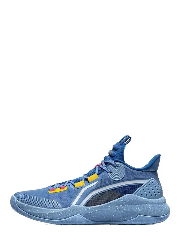 LI-NING Combat Low-top Athletic Sneakers - Blue/yellow