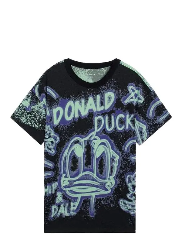 LI-NING X Disney Donald Duck Graphic T-shirt 'black - Black/multi-color