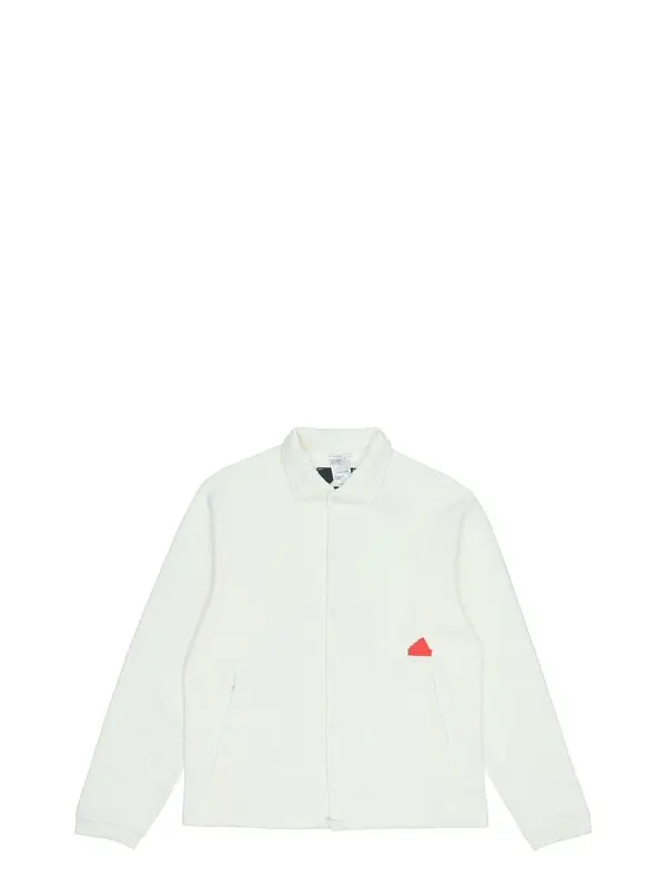 Adidas White Collared Jacket With Logo Detail - Default Color