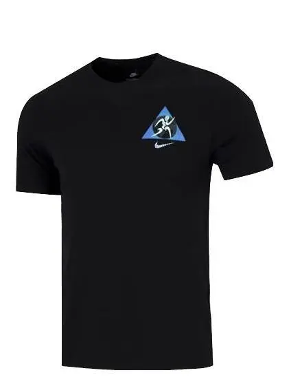 Nike Logo Printing Casual Short Sleeve Black T-shirt - Multi-color