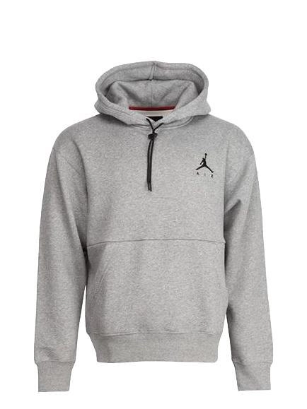 JORDAN Air Logo Fleece Pullover Hoodie - Gray