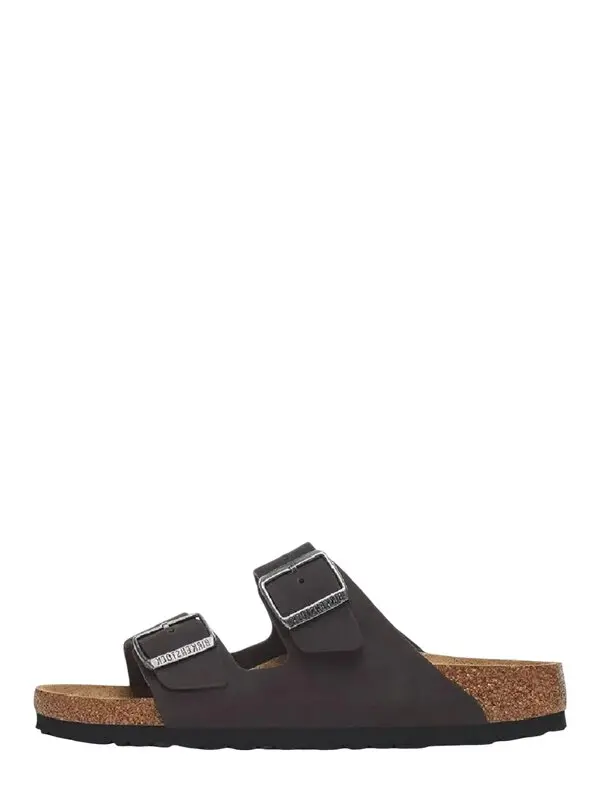 BIRKENSTOCK Arizona Soft Footbed Nubuck Leather Sandals - Black