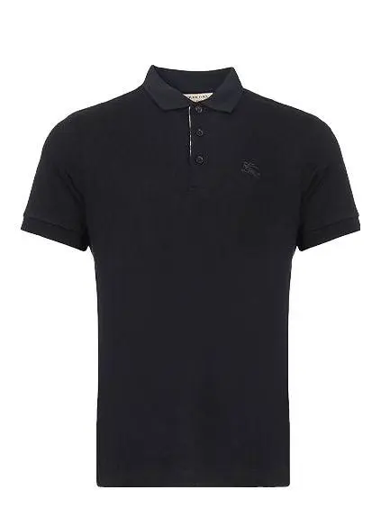 Burberry Logo Lapel Short Sleeve Polo Shirt - Black