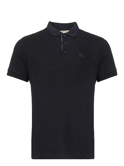 Burberry Logo Lapel Short Sleeve Polo Shirt - Black
