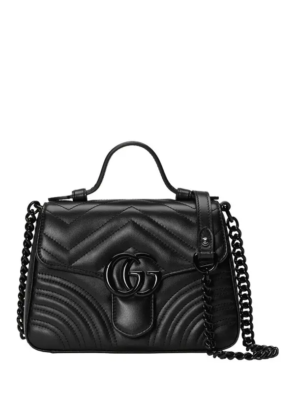 Gucci Gg Marmont Top Handle Bag - Black