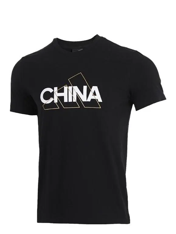 Adidas China Tee Casual Sports Round Neck Breathable Short Sleeve - Black