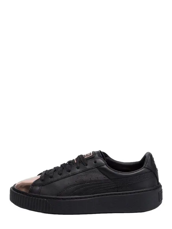 PUMA Basket Platform Metallic Rose Gold Sneakers - Black