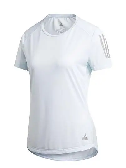 Adidas Own The Run Short Sleeve Performance Tee - Light Sky Blue