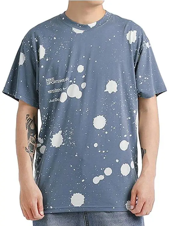 Nike Printing Short Sleeve 'splash Grey - Blue
