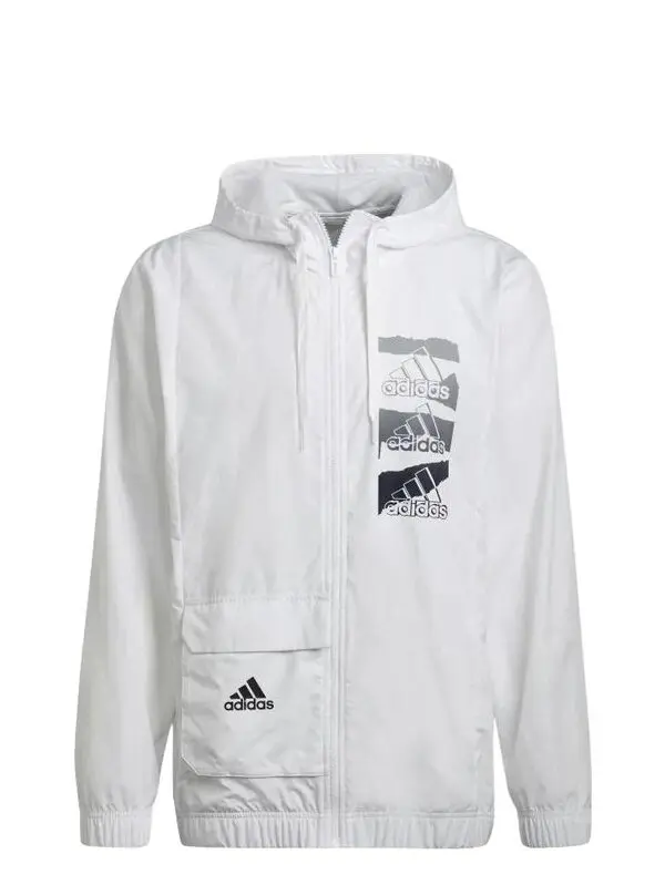Adidas Logo Zip-up Hooded Jacket - Multi-color