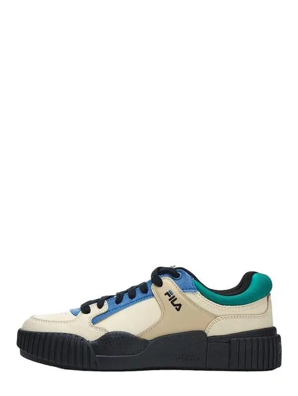 FILA Blocks Low Top Sneakers - Cream/blue/green