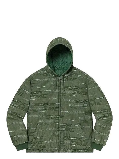 Supreme Reversible Dimensions Logo Denim Work Jacket - Green