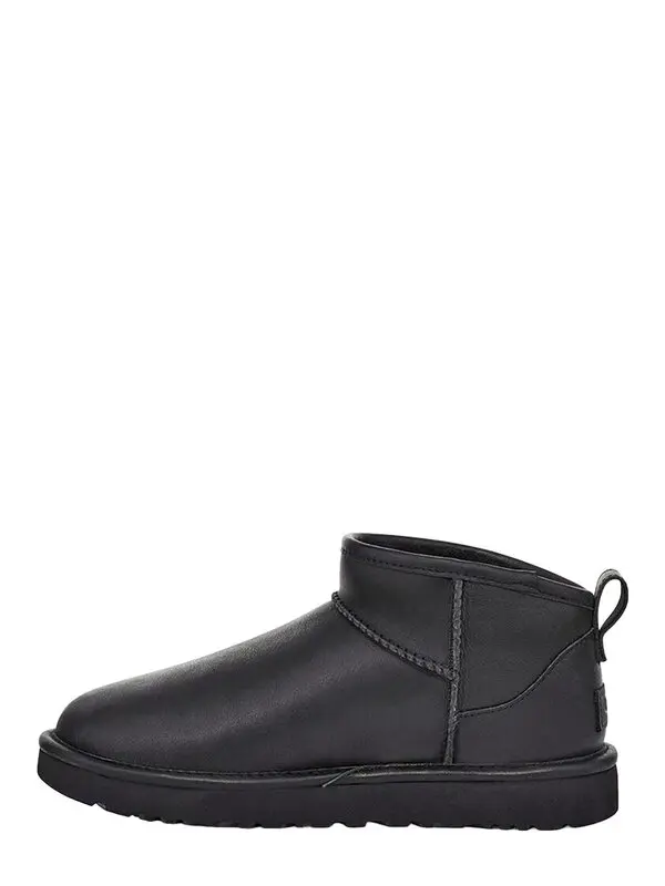 UGG Classic Ultra Mini Leather Boots - Black