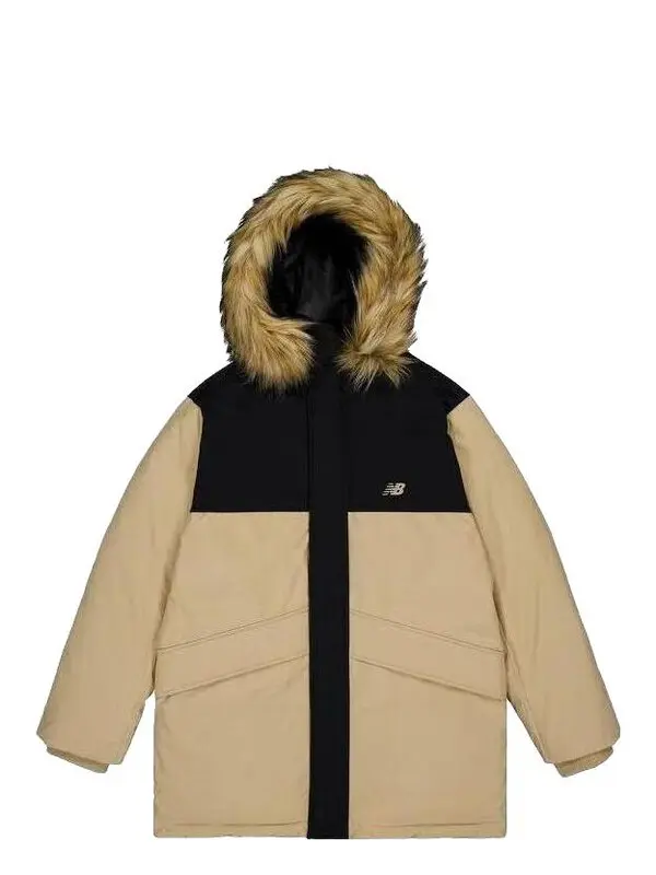 NEW BALANCE Hooded Parka - Khaki/black