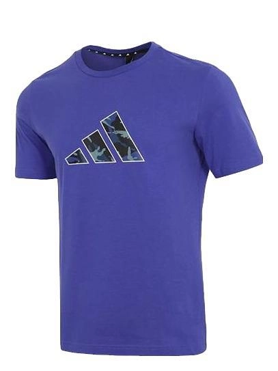 Adidas Camouflage Logo Casual Sports Short Sleeve T-shirt - Purple