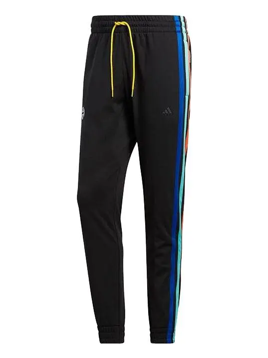 Adidas Harden Fle Pant Basketball Polar Fleece Bundle Feet Sports Long Pants - Black