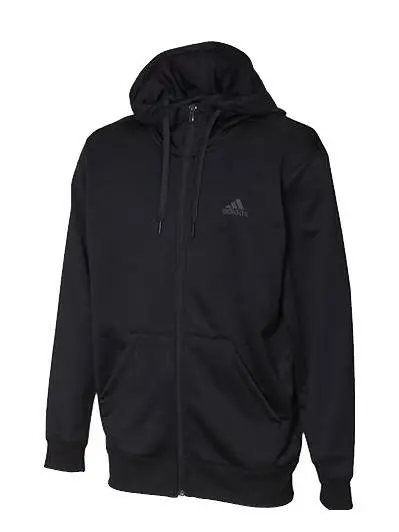 Adidas Hooded Zip-up Knit Track Jacket - Black