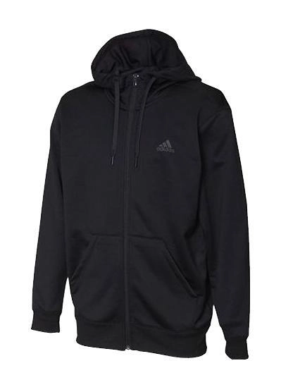 Adidas Hooded Zip-up Knit Track Jacket - Black