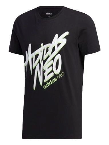 Adidas Neo Faves Tee Alphabet Printing Sports Short Sleeve - Black
