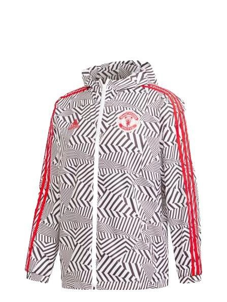Adidas Manchester United Team Graphic Hooded Jacket - White