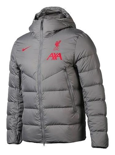Nike Strike Printing Pattern Hooded Down Jacket - Grey