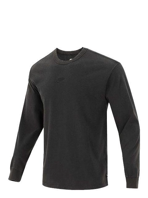 Nike Solid Color Small Logo Round Neck Long Sleeves Black T-shirt - Multi-color