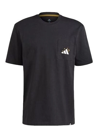 Adidas Mandala Tee Printing Sports Round Neck Short Sleeve - Black