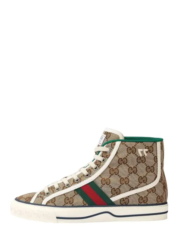 Gucci Tennis 1977 High Top Gg Canvas Sneakers - White/red/green