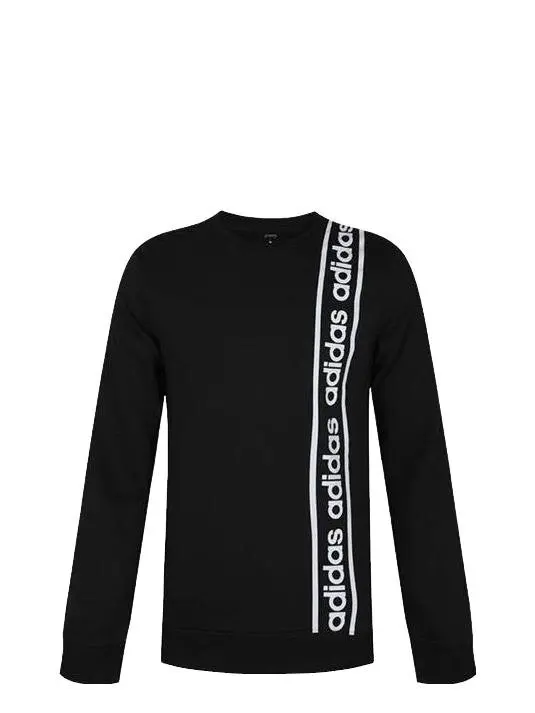 Adidas Crewneck Sweatshirt With Letter Print Detailing - Black