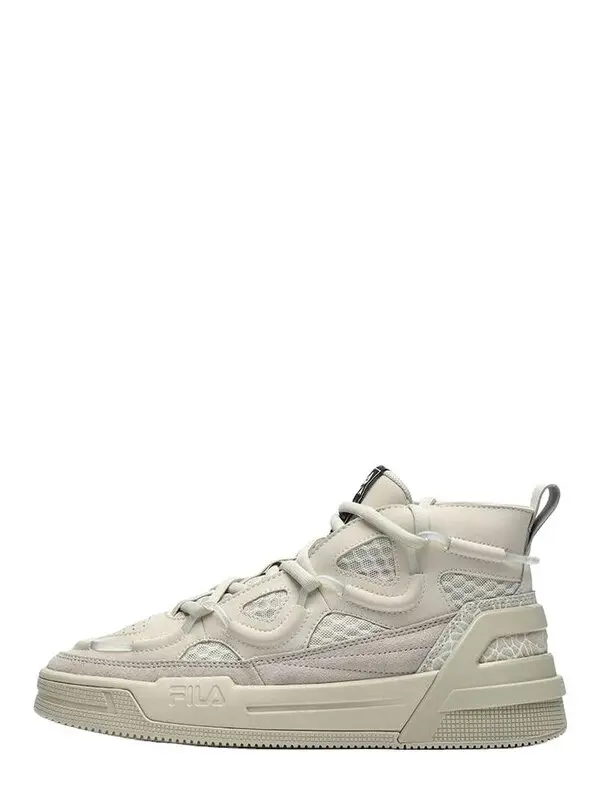 FILA High Top Retro Basketball Sneakers - Grey