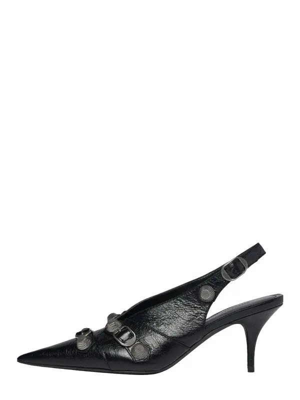 Balenciaga Cagole Slingback 70mm Pumps - Black/silver