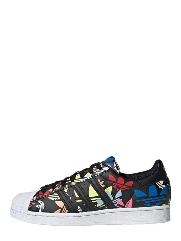 Adidas Originals Superstar Allover Trefoil Low Top Sneakers - Black