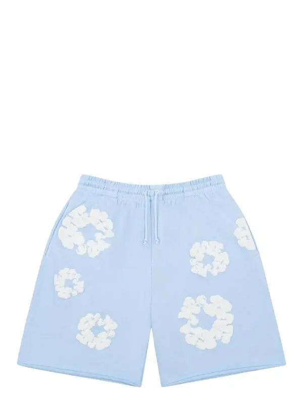 DENIM TEARS Cotton Wreath Sweat Shorts - Powder Blue