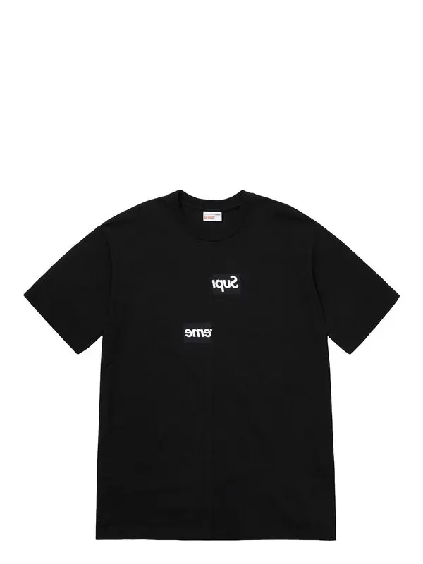 Supreme Fw18 X Comme Des Garcons Shirt Split Box Logo Tee Logo Tee - Black