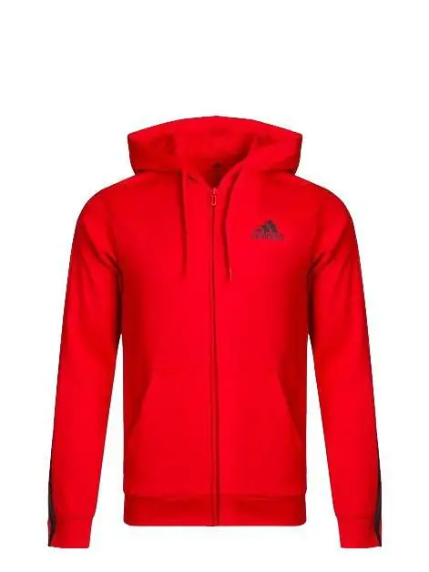 Adidas Logo Hooded Zipper Knit Jacket - Red