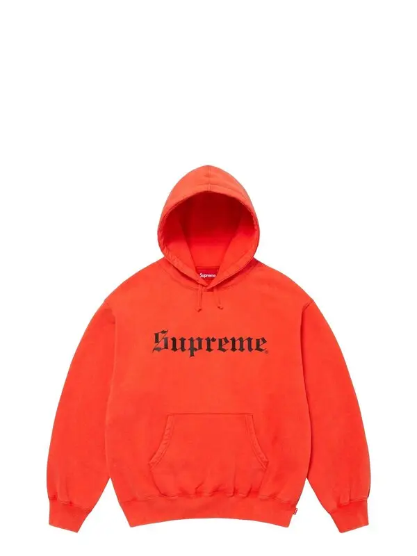 Supreme Fw25 Washed Old English Hooded Sweatshirt - Orange