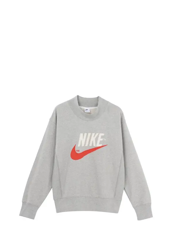 Nike Trend Capsule Series Logo Embroidered Sports Round Neck Pullover - Light Grey