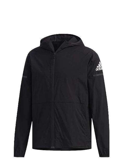 Adidas Lightweight Hooded Windbreaker Jacket - Black
