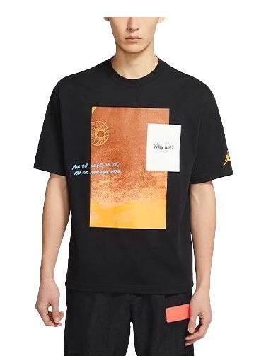 JORDAN Why Not? Casual Sports Printing Pattern Short Sleeve - Black