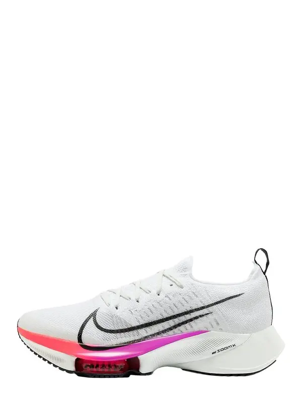 Nike Zoom Tempo Next% Flyknit Low Top Sneakers - White/black/hyper Violet