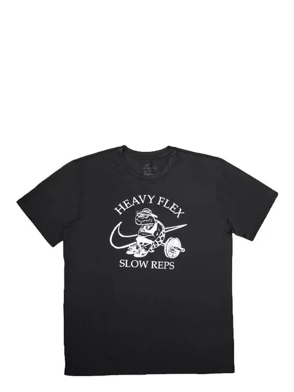 Nike Solid Color Pattern Cartoon Printing Training Short Sleeve Black T-shirt - Multi-color