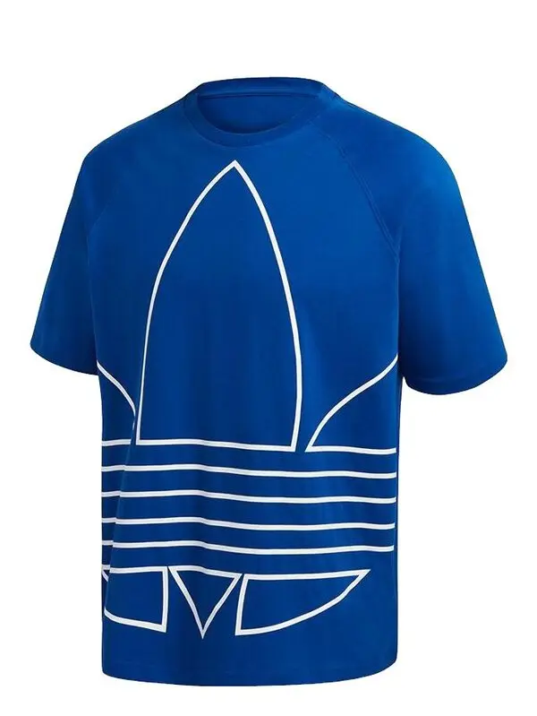 Adidas Originals Bg Trf Out Tee Logo Printing Sports Round Neck Short Sleeve - Blue