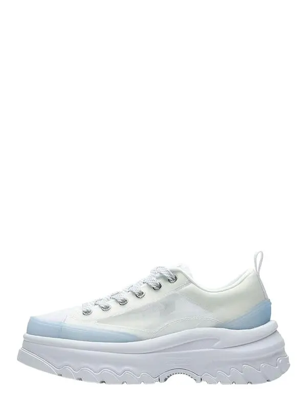 FILA Lava Low Top Sneakers With Thick Sole - White/blue