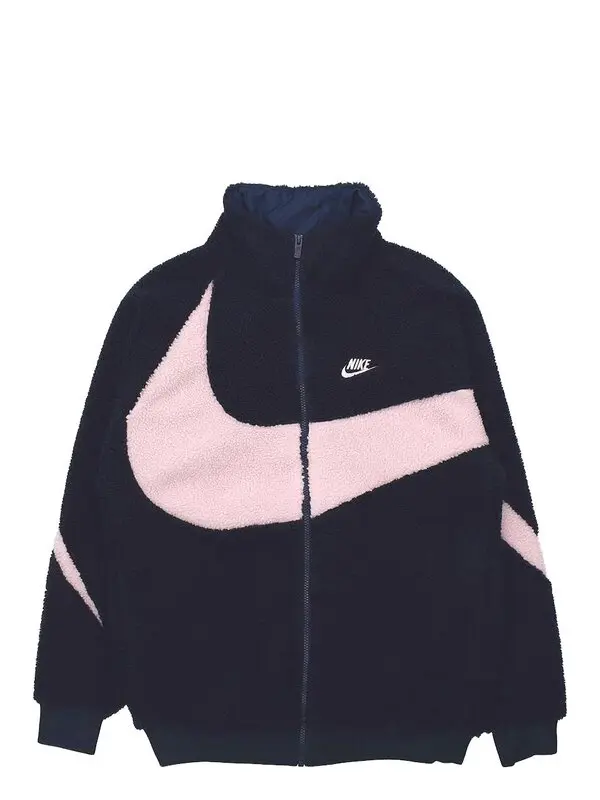 Nike Big Swoosh Logo Fleece Jacket - Black