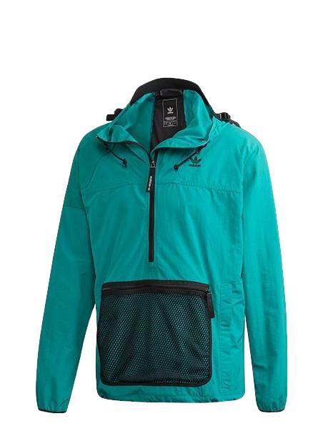 Adidas Originals Half Zipper Hooded Track Jacket - Green