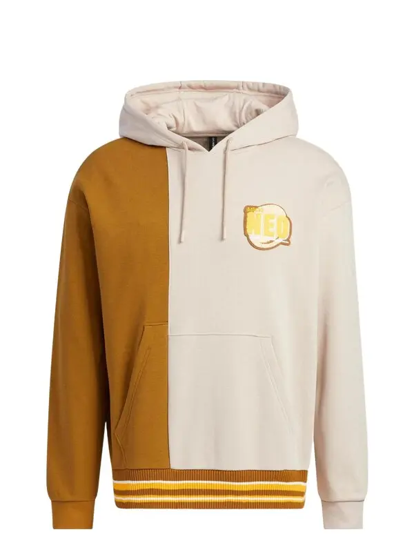 Adidas Color Block Striped Sports Long-sleeved Hoodie - Grey/brown/tan