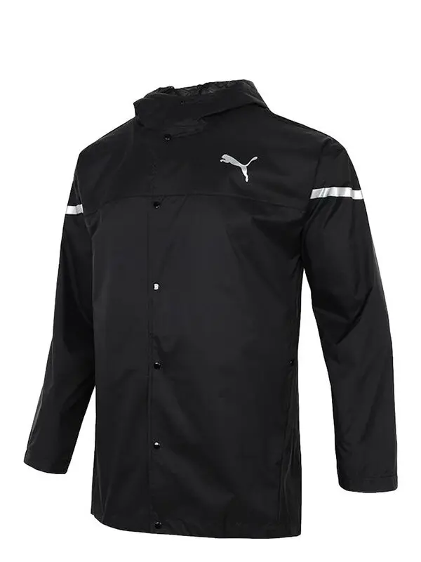 PUMA Waterproof Jacket With Logo And Reflective Details - Black