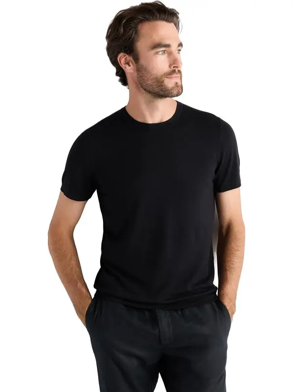 Quince 100% Superfine Mongolian Cashmere T-shirt - Black